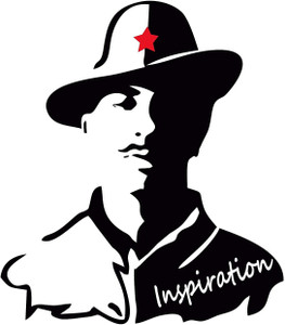 Asmi Collections 70 cm Indian Patriot Sardar Bhagat Singh Wall Stickers ...