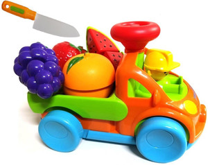 IndusBay Fruit Cutting Truck Toy With Realistic Velcro Sliceable Fruits ...