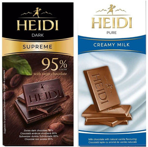 Heidi Pure Creamy Milk (80g) & Dark 95% (50g) Chocolate Bars Price in ...