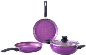 WONDERCHEF Ruby Set Purple Induction Bottom Non-Stick Coated Cookware ...