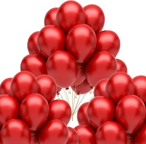 Flipkart.com | Dul Dul Solid Metallic Ballons Red color latex balloons ...