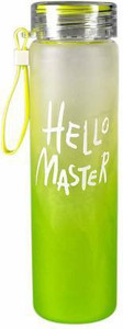 majesticfeather Hello Master Glass Water Bottle (Green) 500 ml Bottle ...