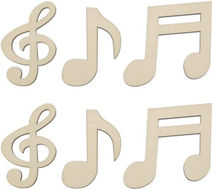 CLITHS Cliths 6pcs Music Notes Wood Cutouts Music DIY Craft ...