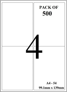 True-Ally Easy Ship Sticky Paper a4 Size Pack of 2000 Labels (500 ...