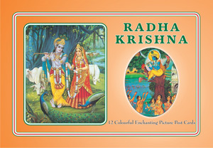 Dharmic Collection Of Multicolor Radha Krishna Art Paper Postcard Book ...