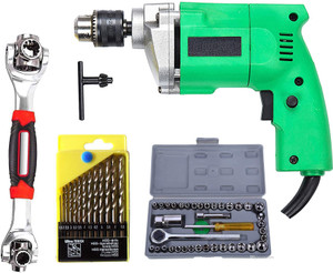 Shopper52 10mm Powerful Electric Drill Machine with 13Pcs Drill Bit Set ...