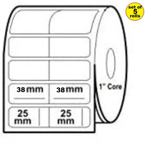 S.K.L 38MM X 25MM Tharmal Paper Labels [ 5 ROLL] 2 Up {1 x 4000 Pic ...