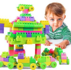 kluzie Construction Building Blocks [ 92 Pieces +8 Wheel ] 100 pieces ...