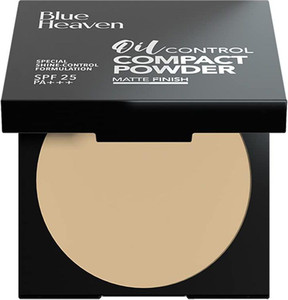 BLUE HEAVEN Oil control compact powder matte finish cream blush 201 ...
