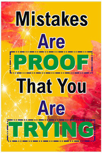 Mistake are Proof Quotes & Motivational Poster (12X18) Paper Print ...