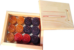 Fit City Care India Wood Carrom Coins with Box, 24 Carrom Coins (11 ...