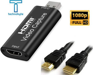 Technobyte Full HD1080P HDMI Audio Video Capture Card with HDMI Cable(1 ...