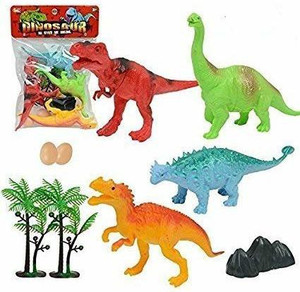 TOYICO! Cartoon Animal, Realistic Dinosaur Figures Toy Set for Kids ...
