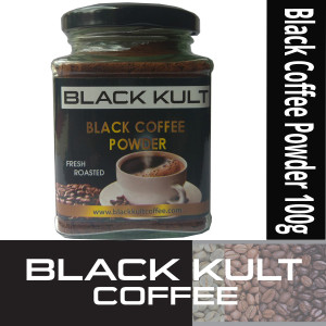 Black Kult Black Coffee Powder 100g, 0% Chicory, 100% Original Coffee ...