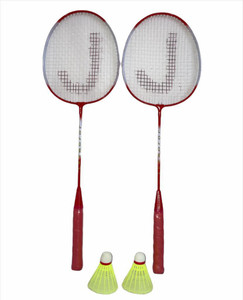 JOJOMART WIDE BODY Set of 2 Badminton Racquets, 2 SHUTTLECOCK (RED ...