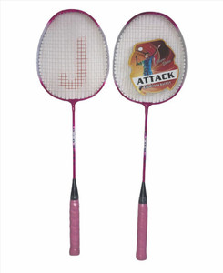 JOJOMART WIDE BODY Set of 2 Badminton Racquets (PINK) Badminton Kit ...