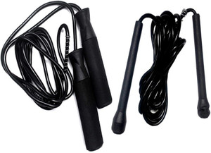 RIO PORT Black Skipping Rope Foam + Pencil Rope Black Fitness Accessory ...