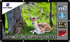 NXT VIEW Eyelets Projector Screens 100 Inch-Diagonal, 7ft.Width x 5ft ...