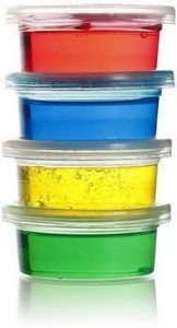 WHITE POPCORN pack of 4 Crystal Clay Soft Slime Transparent Super-Light ...