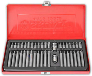 Mass Pro 40pc Torx Star Spline Hex Allen Key Socket Bit Set 3/8 & 1/2 ...