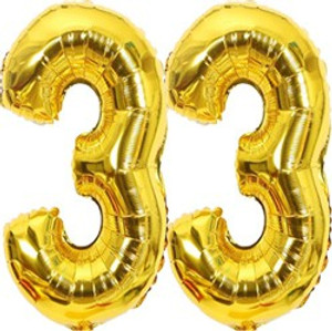 Flipkart.com | Partyshots Solid Birthday Balloon 1 Golden 33 Number 16 ...