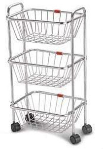 POZEX Fruits/Vegetables Kitchen Rack Steel Heavy Stainless Steel 3 ...