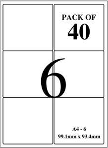 True-Ally A4 Size White Self Adhesive Label/Sticker for Printer Inkjet ...