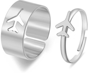 SUMANYA Airplane couple rings for husband and wife lovers silver ring ...