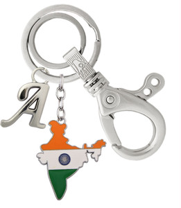 MGP FASHION Stainless Steel I Love My India Tricolor Map Metal Keychain ...