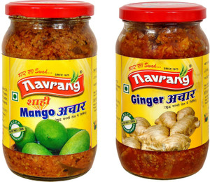 NAVRANG Organic Homemade Mango Achaar And Ginger Pickle Mix Achaar I ...