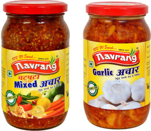 NAVRANG Organic Homemade Mixed Achaar And Garlic Pickle Mix Achaar I ...
