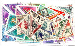 GOLD MINT 25 Different Rare Random Triangle stamps world wide lot ...