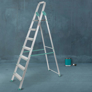 Bathla Advance Carbon 7 Step Aluminium Ladder for Home (Teal ...