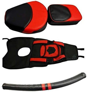 ANK BULLET Seat Cover + Tank Cover + Back Rest Foam Combo Set Red ...