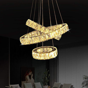 INDSMART Modern Crystal Chandelier 10.5,14.5,18.5 Inch Ring Hotel ...
