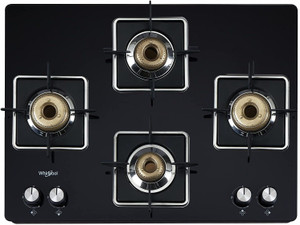 Whirlpool 4 Burner Auto Ignition Heavy Duty Forged Brass Gas Stove with ...