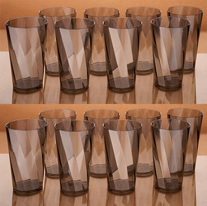 Sentricus (Pack of 16) TWISTER GLASS For Water Juice Beer Wine Platic ...