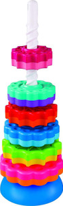 Tzoo Spinning Tower Toy for Kids | Set of 6 Multi Color Rings Toy for ...