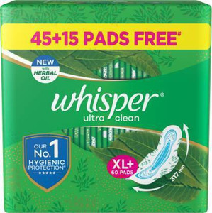 Whisper Ultra Clean XL Plus Sanitary Pad 60 ( 60 pads ) Sanitary Pad ...