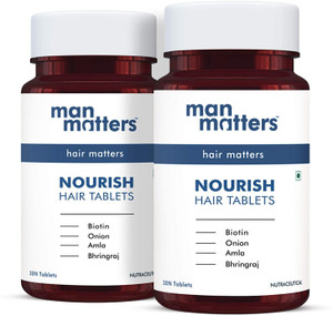 Man Matters Biotin Tablets For Hair Growth for Men | With Onion Bulb ...