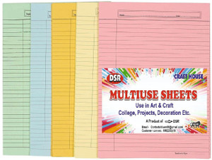 Flipkart.com | DSR A4 Size 60 One Side Ruled color Sheet Ruled A4 90 ...