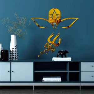 SWATI ART GALLERY 12.7 cm Shiv Netra Golden-452 Self Adhesive Sticker ...