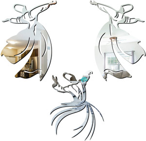 SWATI ART GALLERY 17.78 cm Sufi Dance Silver-433 Self Adhesive Sticker ...