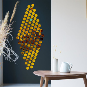 SWATI ART GALLERY 3 cm 100 Duck Dot Golden-335 Self Adhesive Sticker ...