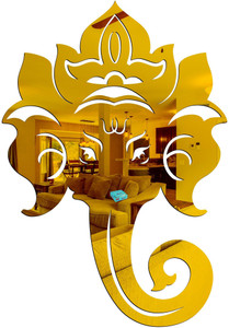 SWATI ART GALLERY 17.78 cm Siddhi Vinayaka Golden-438 Self Adhesive ...