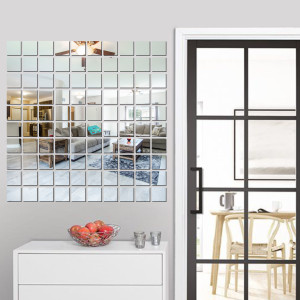 SWATI ART GALLERY 12.7 cm 100 Square Silver-357 Self Adhesive Sticker ...