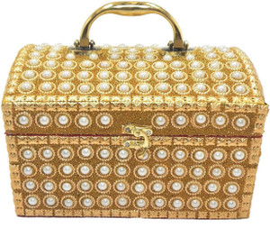 BOXO Wooden Vanity Make Up Box With Pearl And Artisan Work, Golden ...
