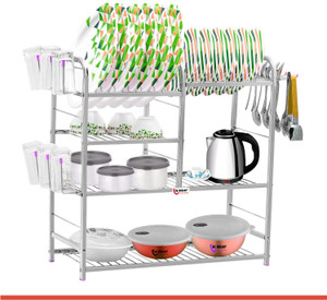 MAGS 4 Shelf 24 Inch Stainless Steel Wall Mount Kitchen Utensils Rack ...