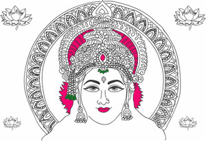 K2A Decor 60 cm Maa Laxmi Decorative Wall Sticker (41 Cm X 60 Cm) Self ...