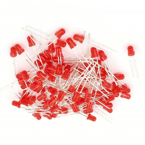 INVENTO 250 Pcs 5mm Round Diffused Red Color LED Light Bulb Lamp Light ...